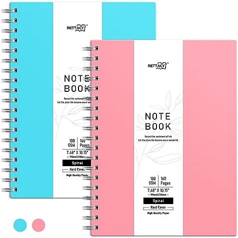 RETTACY B5 Spiral Notebook 2 Pack, Wirebound Colorful Notebooks ...
