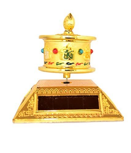 Buy Feng Shui Solar Rotating Golden Tibetian Buddhist Prayer Wheel for ...