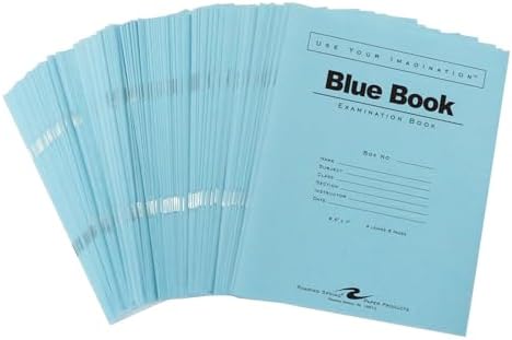 Amazon.com : ROARING SPRING Exam Blue Books, 50 Pack, 8.5" x 7", 16 ...