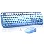 MOWUX Large Print Keyboard Wired, Full Size Wired Retro Round Keyboard ...