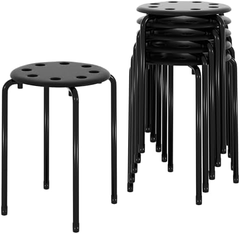 Amazon.com: VECELO 6-Piece Stacking Stools, 17.7 Inch Standard Height ...