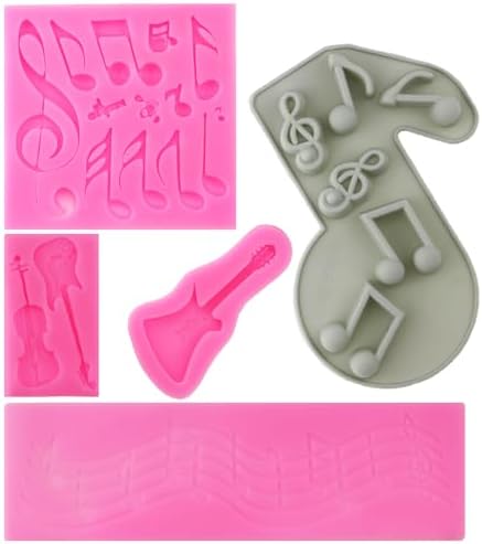 Amazon.com: 5 PCS Music Note Silicone Mold Edible,Music Note Fondant ...