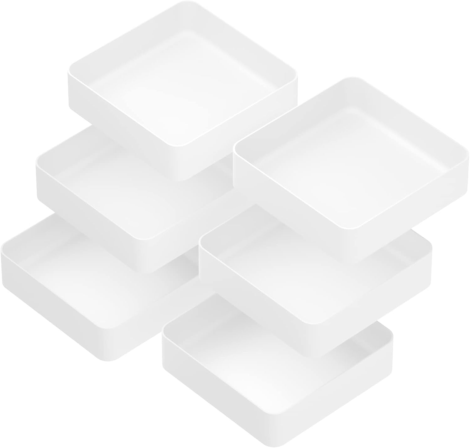 6 Pcs Stackable Drawer Organizer Set, 6" X 6" Square Plastic Drawer ...