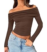 Trendy Queen Womens Long Sleeve Crop Tops Basic Slim Fitted Shirts ...