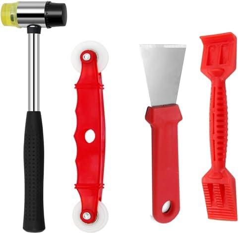 Window Glazing Tool Kit - 4 pcs Heavy Duty Glazing Tools: Ruber Hammer ...