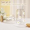 Amazon.com: GSPY Daisy Cups, 2 Pack Cute Cups, Glass Coffee Cups with ...