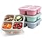 Amazon.com: LCHLZZ 4 Pack Snack Containers, Divided Bento Snack Box, 4 ...