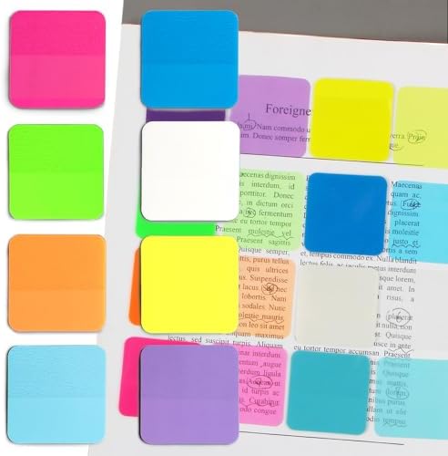 Amazon.com : BAYTORY 500 Sheets Translucent Sticky Note Set, Clear Memo ...