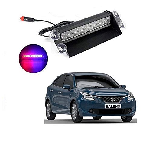 Trigcars Maruti Suzuki Baleno Waterproof 8 LED Red Blue Police Flashing ...