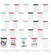 Amazon.com | CHLJAR 15 oz Sublimation Glass Blanks with Colorful Lid ...