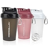 Amazon.com: CREAWELLAY 2 Pack Shaker Bottles for Protein Mixes, 17 oz ...