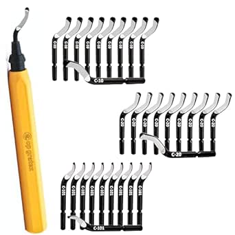 CP GRAT.EX - Deburring Tool with 31 Heavy Duty HSS Deburring Blades – 1/2'' C Burr Set 3 with ...