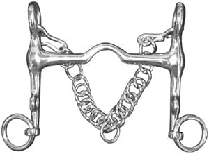 Tom Thumb Fixed Cheek Weymouth Pelham Bit with curb chain Size: 4 ½ ...