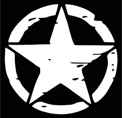 KICKWIX Black Star Decal Sticker for Royal Enfield Bullet Bike (11.5 X ...