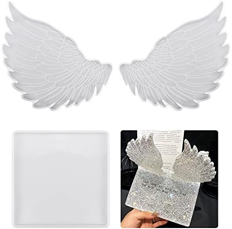 Amazon.com: Large Square Silicone Mold and Angel Wings Mold Set DIY ...