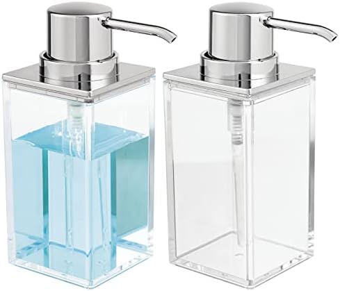 Amazon.com: mDesign Rectangle Plastic Refillable Liquid Soap Dispenser ...
