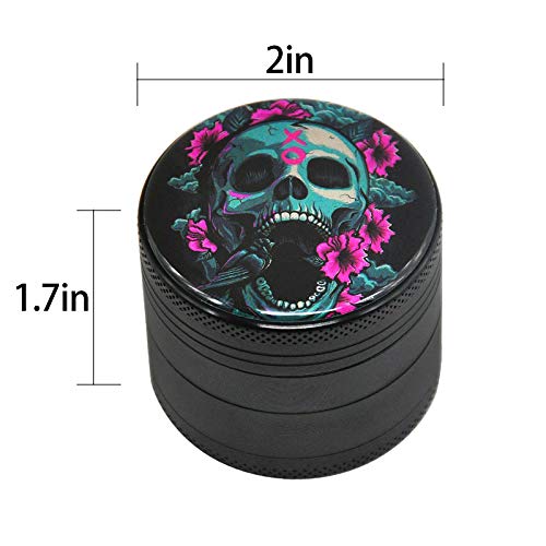 Herb Grinder, 2 inch 4 Piece Aluminum Alloy Spices Grinder, Grinding ...