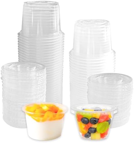 Amazon.com: Whkvnng 60 Pack 8 OZ Disposable Plastic Cups with Flat Lids ...