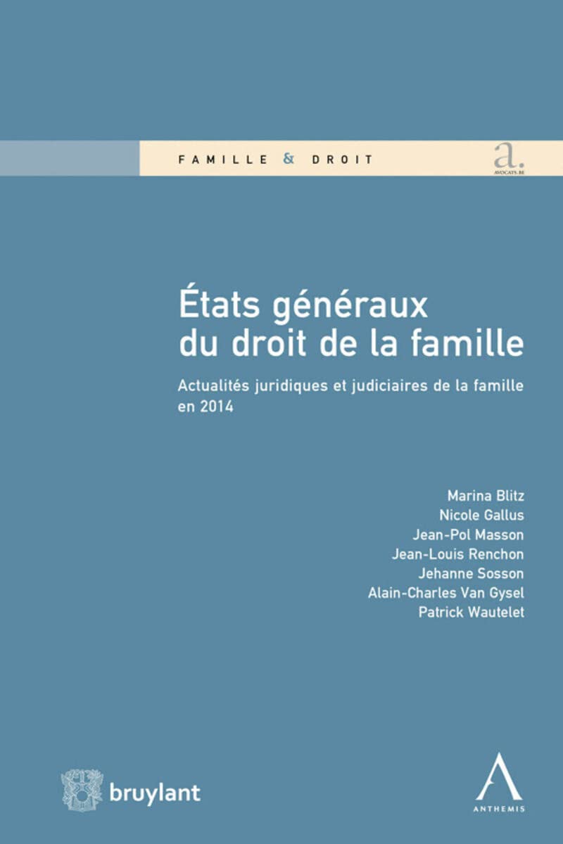Amazon.com: États généraux du droit de la famille: 9782802748328: Blitz ...