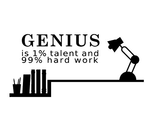 SIGN EVER Genius is 1% Talent and 99% Hard Work Motivational Quotes ...