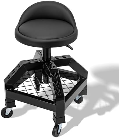 Amazon.com: Rolling Shop Stool with Weels 360 Degree Swivel Stool with ...