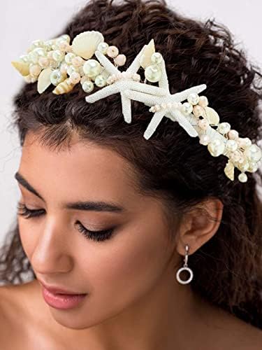 Amazon.com : Catery Seashell Headband Starfish Crown Mermaid Headpiece ...