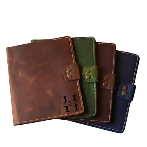 Amazon.com: Custom Leather Portfolio, Leather Padfolio, Portfolio ...