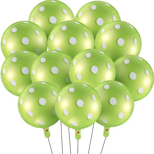 Amazon.com: Qualatex Big Polka Dots White/Lime Green Biodegradable ...