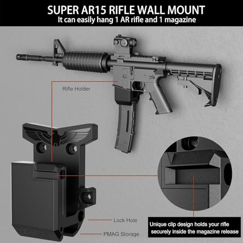 Snapklik.com : 2-Pack AR15 Wall Mount For 223/5.56 Rifle+Magazine, AR ...