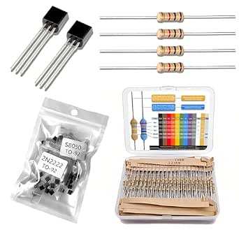 30 Values 600Pcs 1/4W 5% Carbon Film 1R-1M ohm Resistor Kit with ...