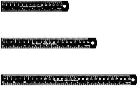 Amazon.com: Metal Ruler Kit 12/8/6 Inch with Centimeters, Millimeters ...