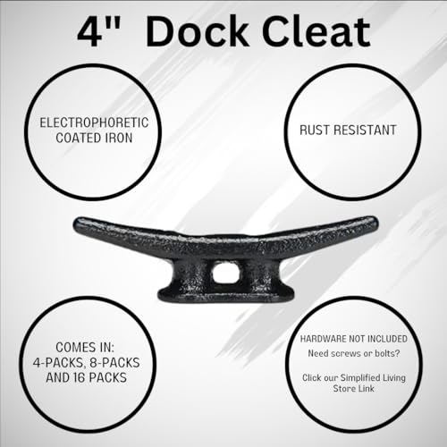 Snapklik.com : 4 Dock Cleat, Weatherproof Electrophoretic Coated Cast ...
