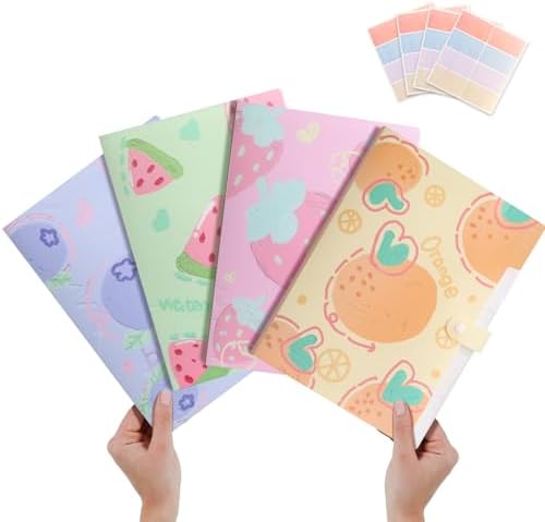 Amazon.com : 4 Pack Cute Clear L-Type File Folder Transparent Document ...