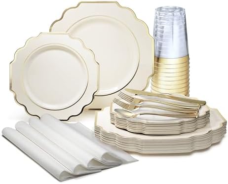 Amazon.com: " OCCASIONS " 200 Piece set (25 Guests)-Wedding Plastic ...