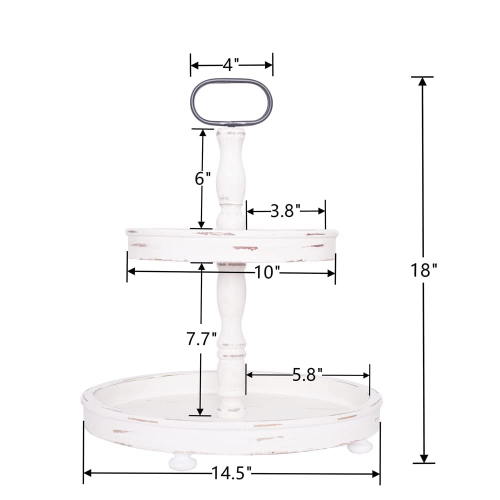 Snapklik.com : Farmhouse Tiered Tray Stand, Distressed 2 Tier Tray, 2 ...