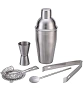 5-Piece Cocktail Mixing Set - Kit Includes Stainless Steel Shaker ...