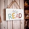 Amazon.com : huester Read Sign Wood Plaque Sign, Reading Corner Decor ...