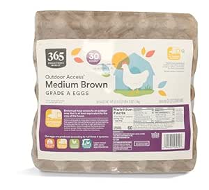 Amazon.com: 365 by Whole Foods Market Medium Brown Grade A Eggs 30 ...