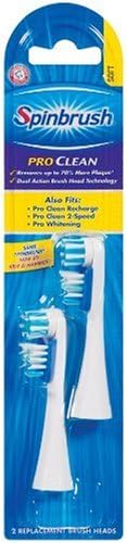 Amazon.com : Spinbrush Pro Clean Replacement Heads, Extra Soft, 2 each : Replacement Toothbrush ...