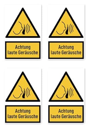 Stickers: 150 x 100 mm, Pack of 4 – Warning Loud Sounds – Warning Sign ...