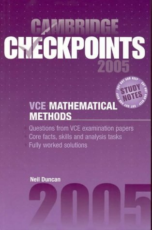 Amazon | Cambridge Checkpoints VCE Mathematical Methods 2005 | Duncan ...