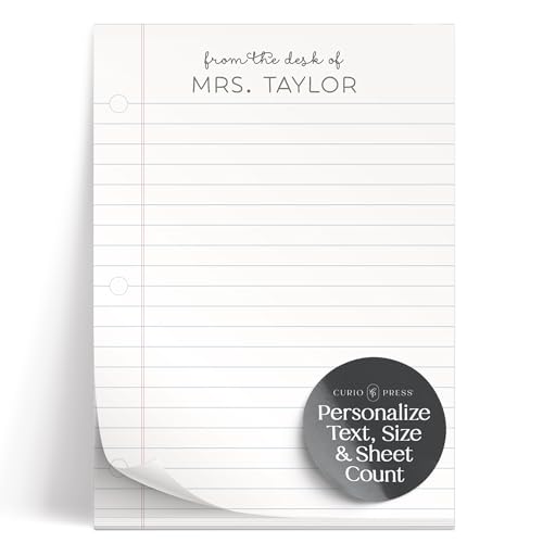 Amazon.com: Personalized Notepad Gifts for Teacher Appreciation with ...