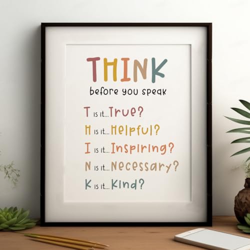 Amazon.com: Think Before You Speak Print, Counselor Office Decor ...