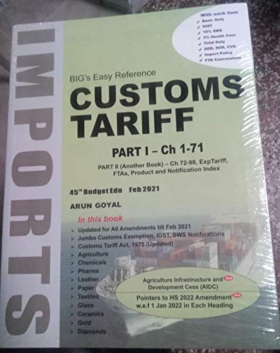 Buy IMPORTS, Big's Easy Reference Custom Tarrif,Part-I and II , 45 ...