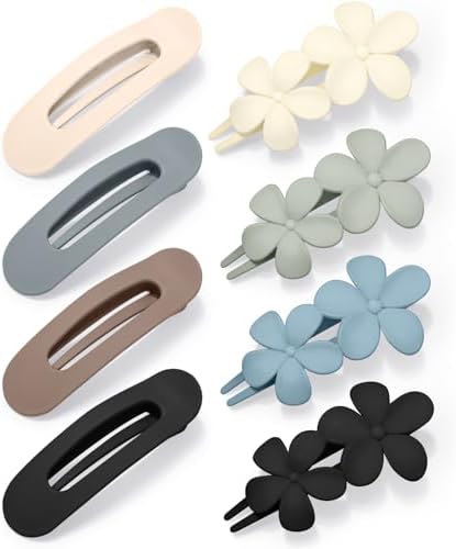 Amazon.com : obeoby 8 PCS Flat Hair Clips, Matte Flat Claw Clips 2 ...