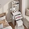 Amazon.com: Small Makeup Vanity Desk with Mirror and Lights, White ...