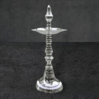 Buy Solino Silver Plated Brass Long Diya,Lamp,Deepam for Home ...