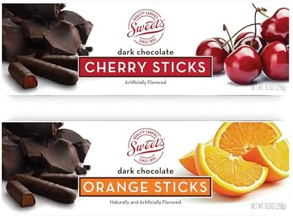 Amazon.com : Sweet Candy Dark Chocolate Orange & Cherry Sticks ...