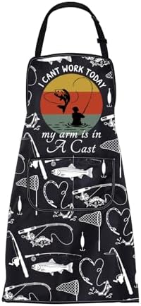 BNQL Fishing Apron With Pockets Fishing Lover Gifts I Cant Work Today ...