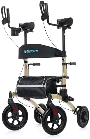 Amazon.com: ELENKER All-Terrain Rollator Walker with Seat, Outdoor ...